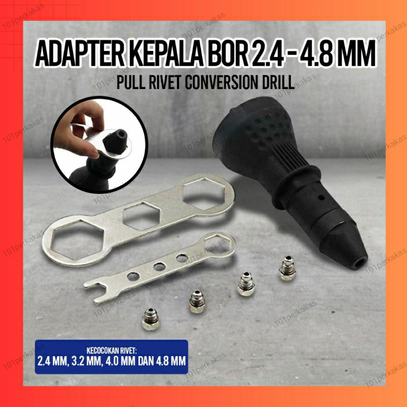 Jual Electric Pull Rivet Conversion Drill Adapter Kepala Bor Listrik ...