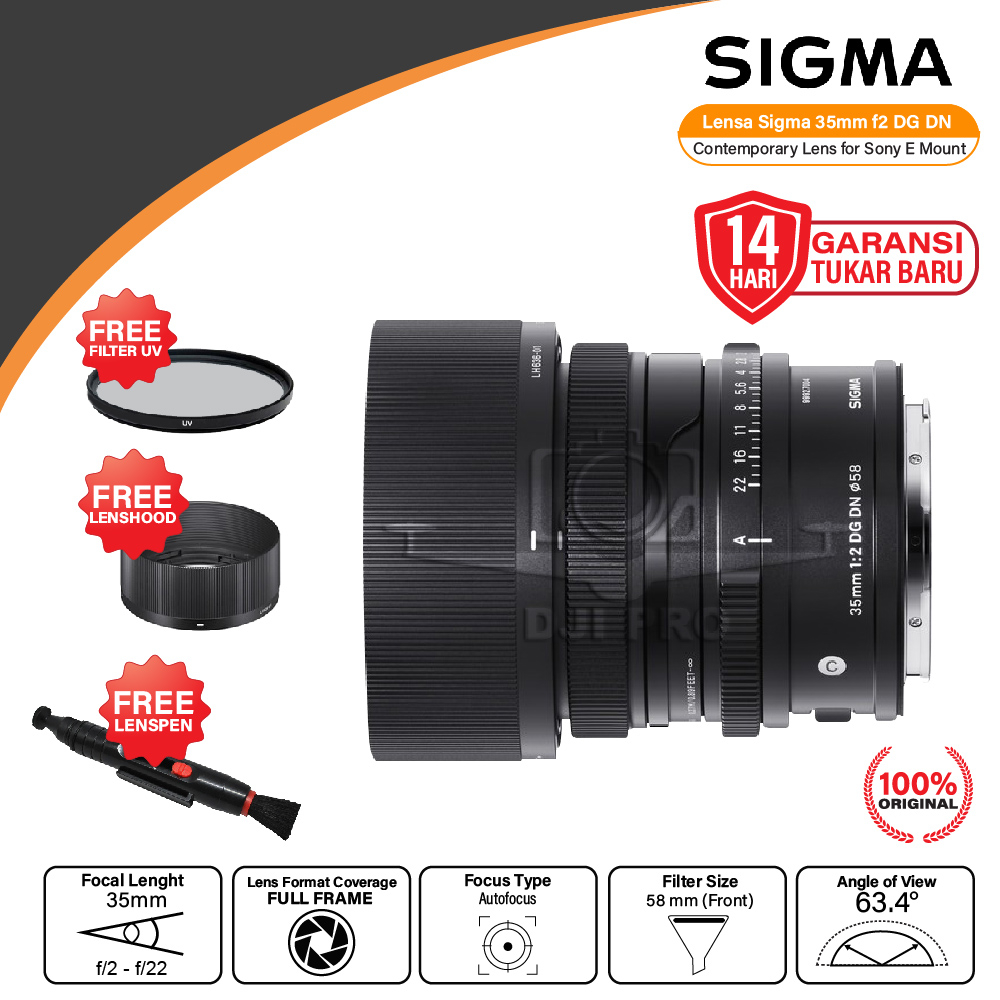 Jual Lensa Sigma 35mm f2 DG DN Contemporary Lens for Sony E Mount ...