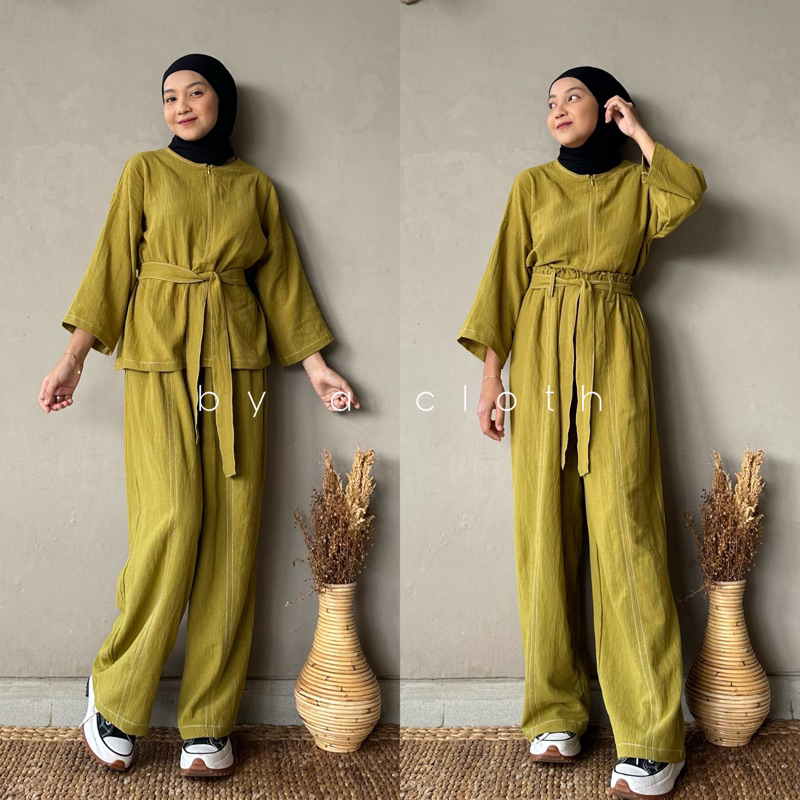 Jual Kinder Set Linen - One Set Wanita - Baju Wanita - Blouse Wanita ...