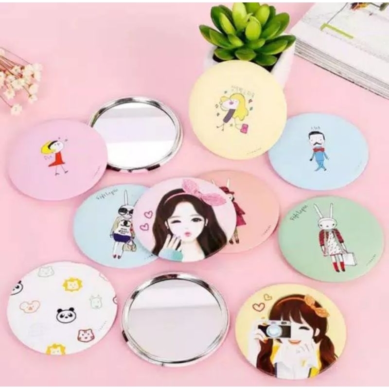 Jual Cermin Kaca Bulat Kecil | Cermin Karakter Kecil | Shopee Indonesia