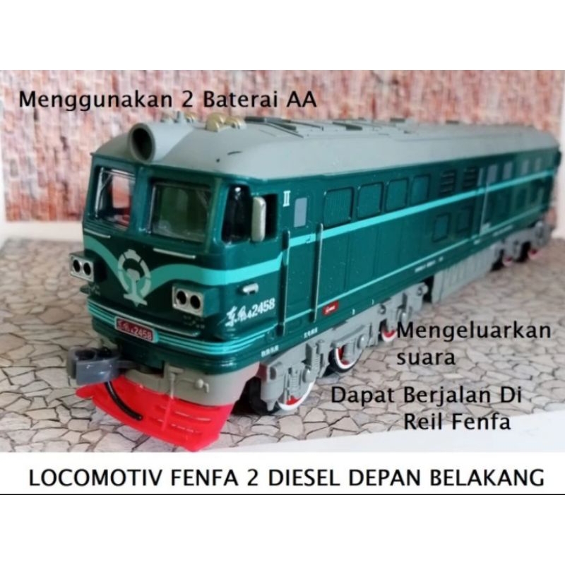 Jual Mainan Locomotiv Kereta Api Fenfa model 2 Diesel Bisa Maju dan ...