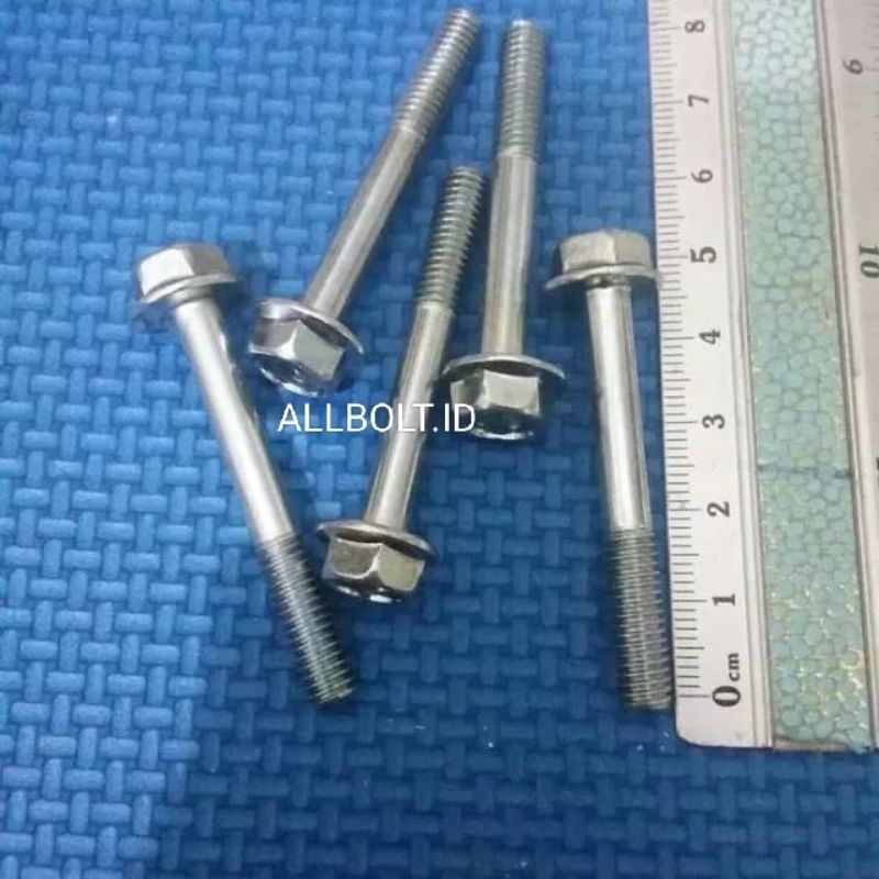 Jual Baut 10 topi baut flange bolt 10 / 6mmx45mm ( 5biji ) | Shopee ...