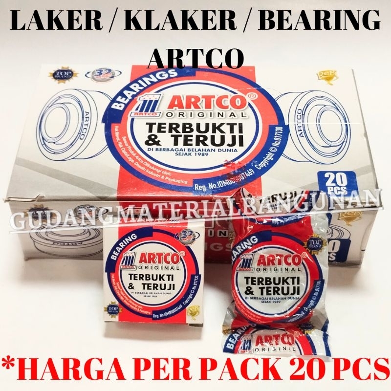 Jual [1 PACK] laker bearing laher Artco gerobak sorong 1 pack 1 kotak 1 ...