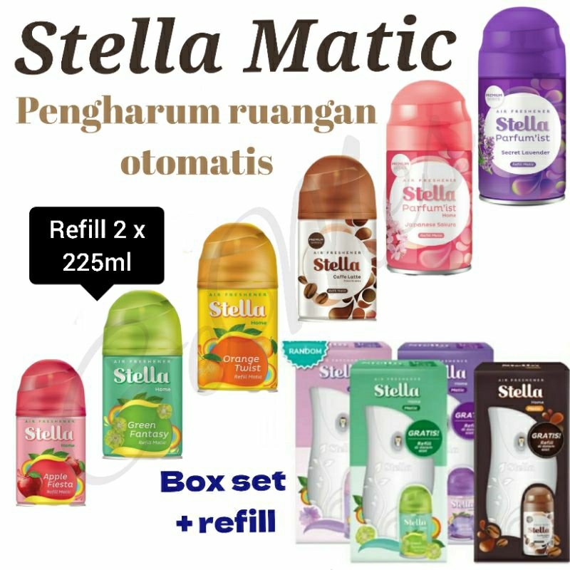 Jual Stella matic box set + refill 225ml pengharum ruangan otomatis ...