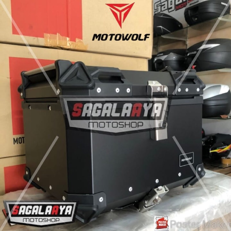 Jual Top Box Pannier Alumunium Motowolf 45 Liter non backrest tanpa ...