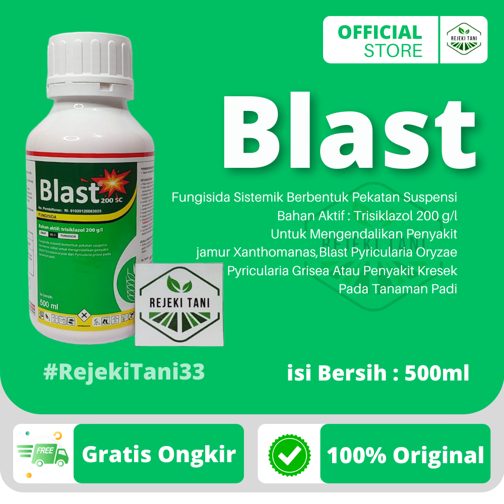 Jual Fungisida BLAST 200 SC 500ml Untuk Mengendalikan Penyakit Blast ...
