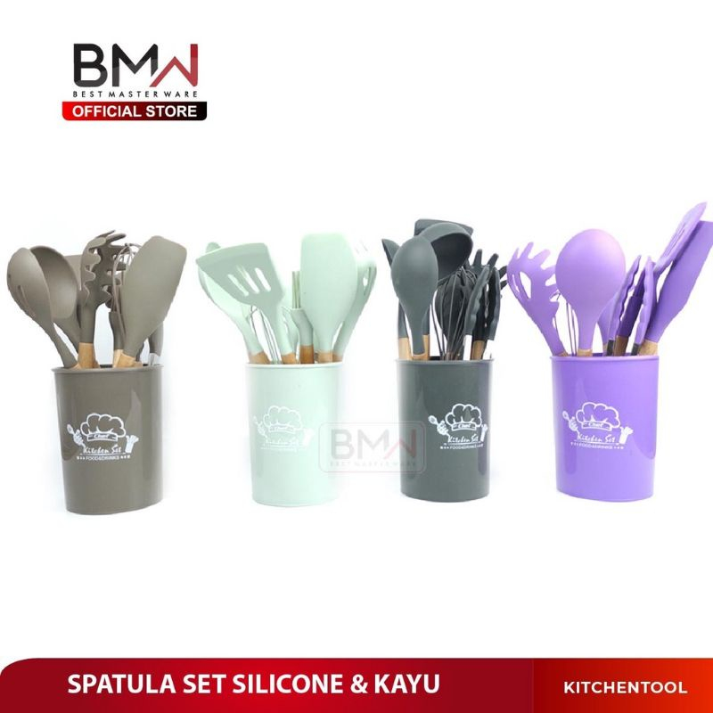 Jual Spatula Set Silikon Utensil BMW Peralatan Dapur Set Anti Leleh ...