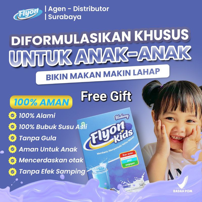 Jual Susu FLYON KIDS Suplemen Penambah Berat Badan Dan Nafsu Makan Anak ...