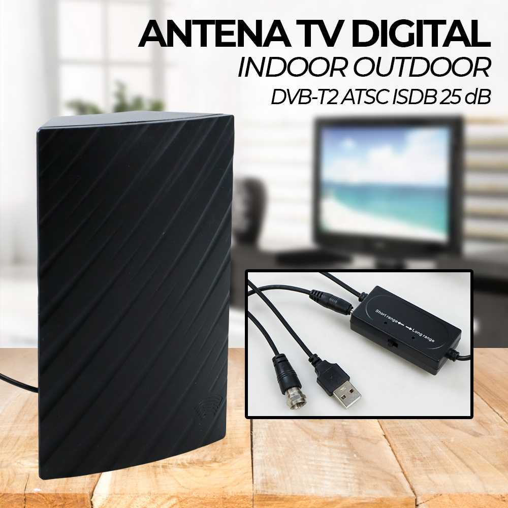 Jual Antena TV Digital Indoor DVB-T2 ATSC ISDB 25 dB | Shopee Indonesia