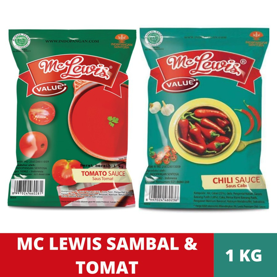 Jual Mc. Lewis Chili Sauce 1Kg| Tomato Sauce| Saus Cabai Value| Mc ...