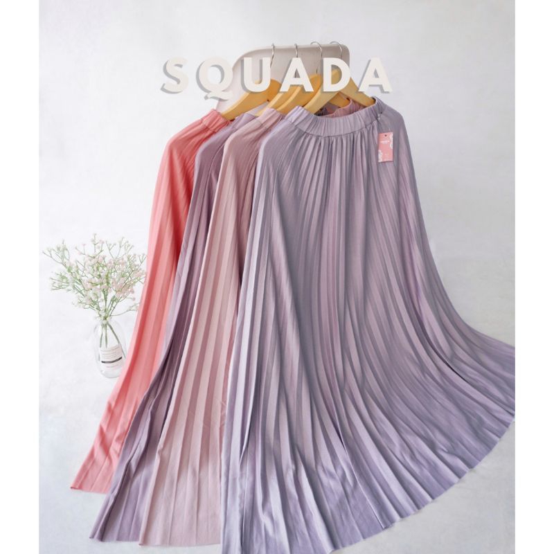 Jual SQUADA - ROK PLISKET PREMIUM A Line Mayung 18 warna lengkap Hitam ...