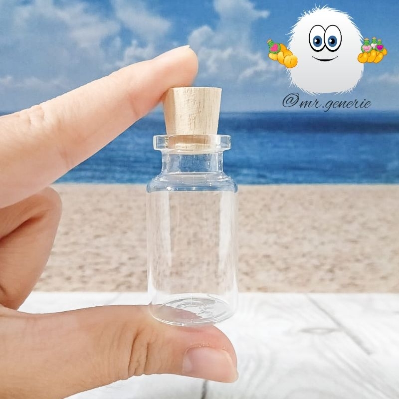 Jual Mr.Generie 10mL Glass Bottle with Wood Cap / Botol kaca mini 10 ml ...