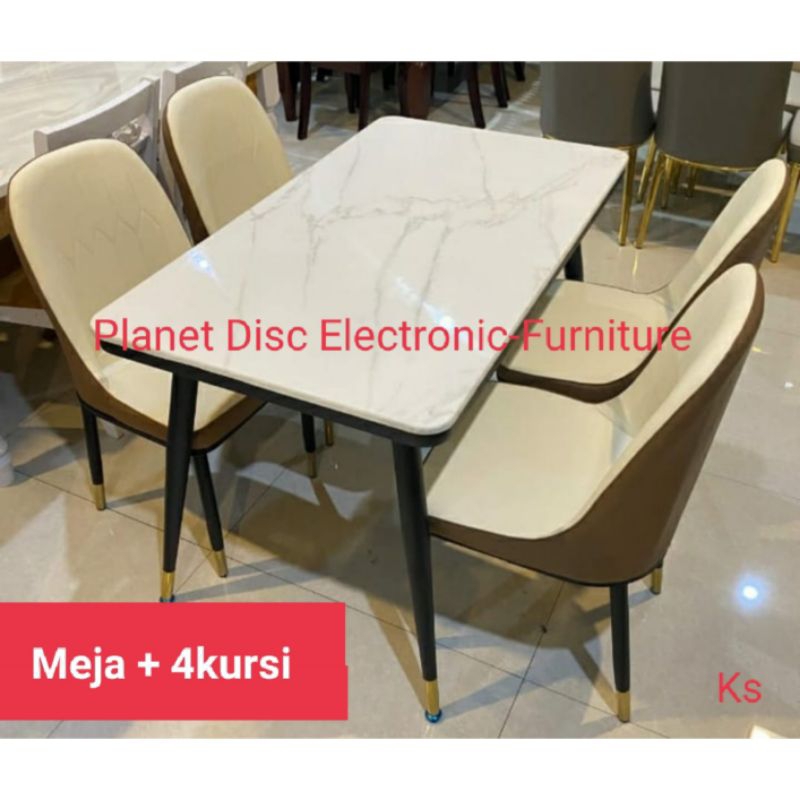 Jual Meja Makan Marmer 4kursi Dining set 4person dining table meja Batu ...