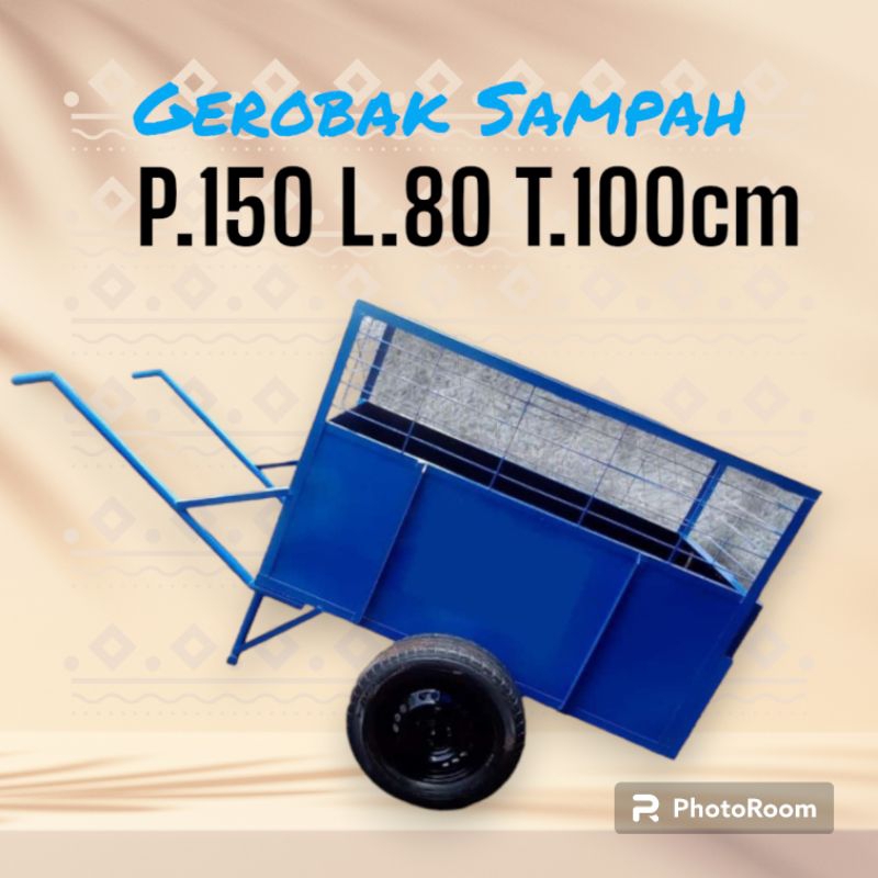 Jual gerobak sampah besar bahan besi plat UK p.150×L.80×T.100 | Shopee ...