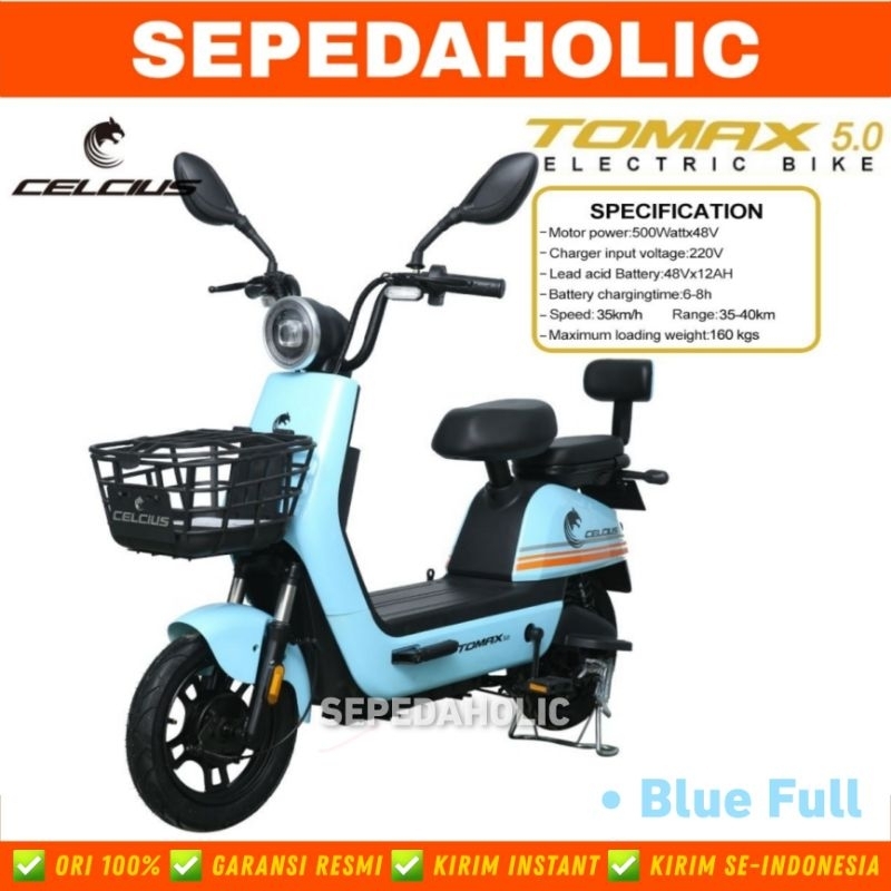 Jual Sepeda Listrik CELCIUS TOMAX 5.0 NEW Electric E Bike 500 Watt ...