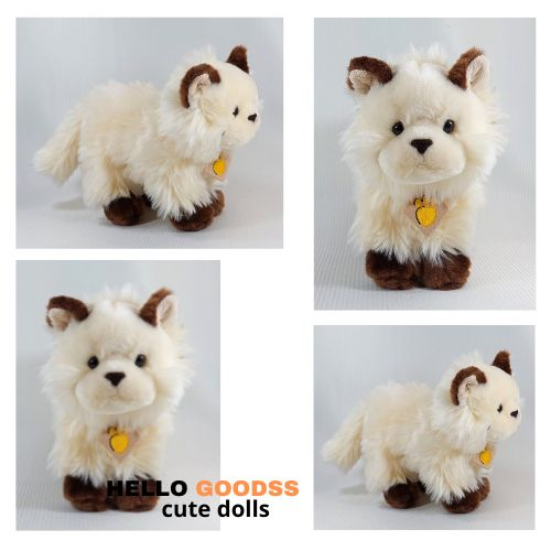 Jual BONEKA KUCING PUTIH COKELAT CUTE SOFT LUCU FLUFFY TINGGI 23 CM ...