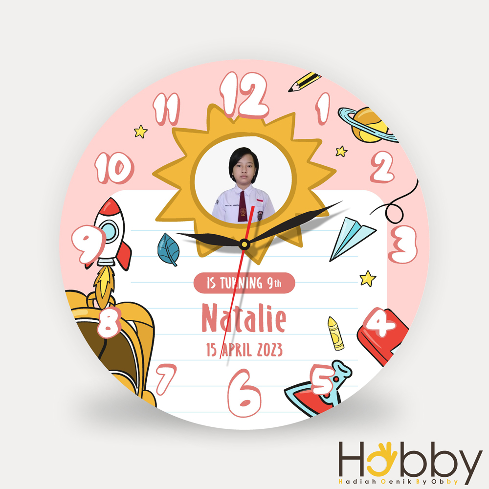 Jual JAM DINDING CUSTOM UNIK NAMA TULISAN HAMPERS GRADUATION KAYU ...