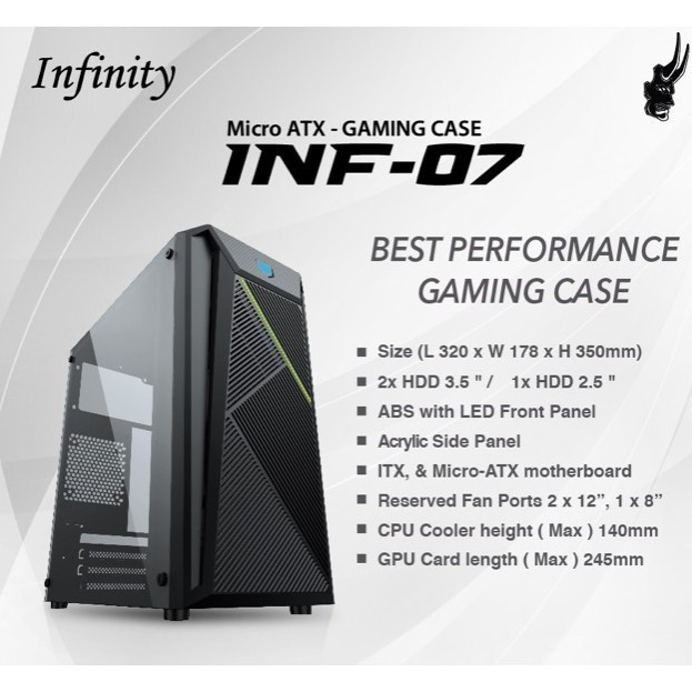 Jual Casing Infinity INF-07 M-ATX Case Gaming Infinity F07 | Shopee ...