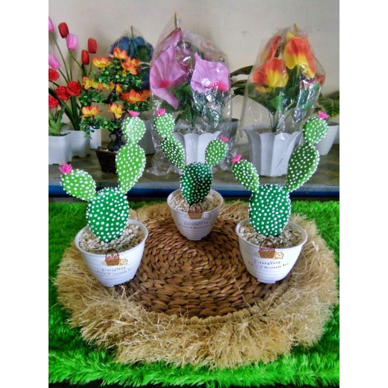 Jual COD/bunga kaktus artificial/bunga plastik mini/dekorasi/shabby ...