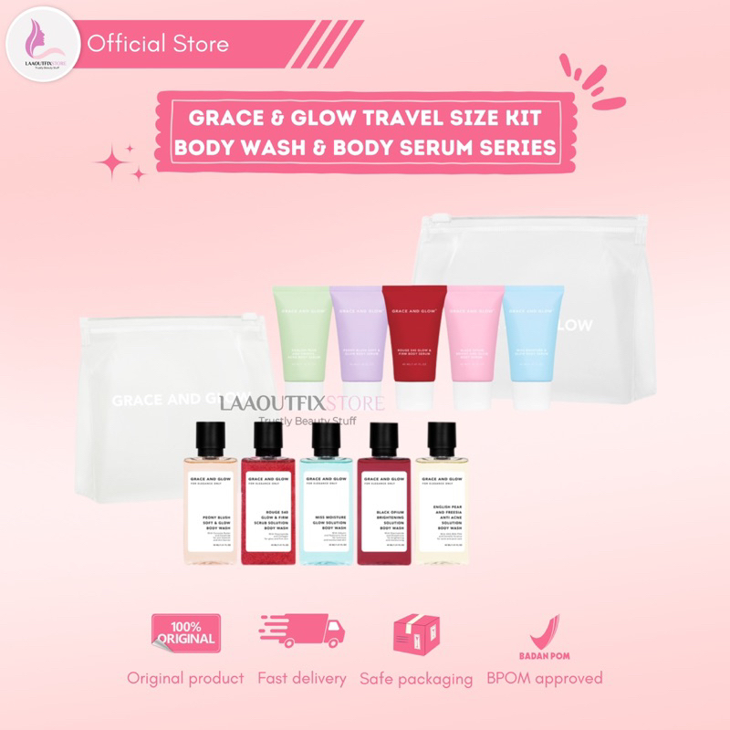 Jual GRACE & GLOW TRAVEL KIT BODY WASH & BODY SERUM SERIES | Shopee Indonesia