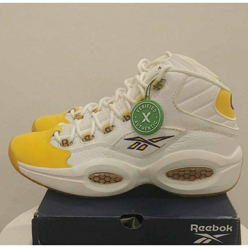 Jual REEBOK QUESTION MID YELLOW TOE ALLEN IVERSON "LA LAKERS " | Shopee ...