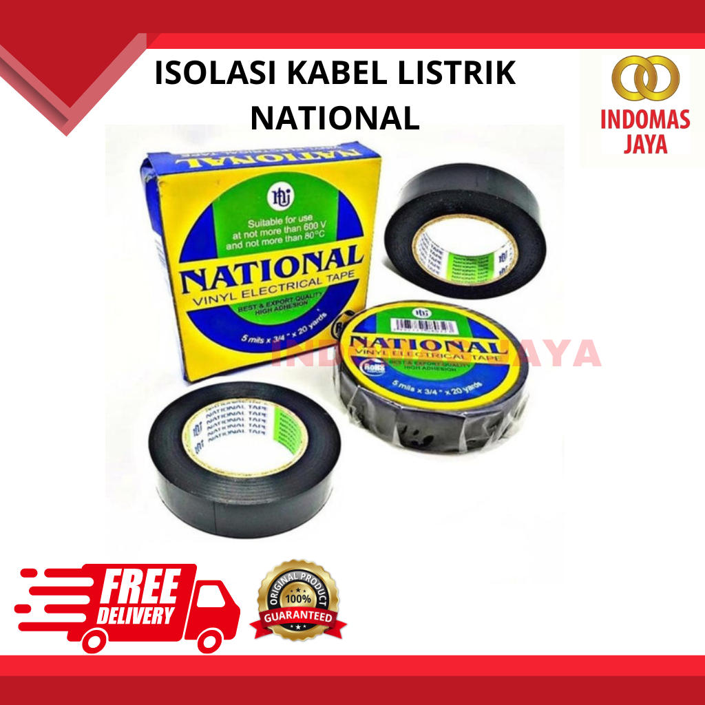 Jual isolasi listrik kotak national / isolasi kabel / isolasi hitam ...