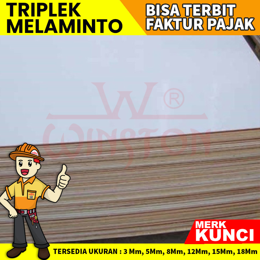 Jual Triplek / MULTIPLEK / PLYWOOD Triplex Melamin Melaminto Putih Doff ...