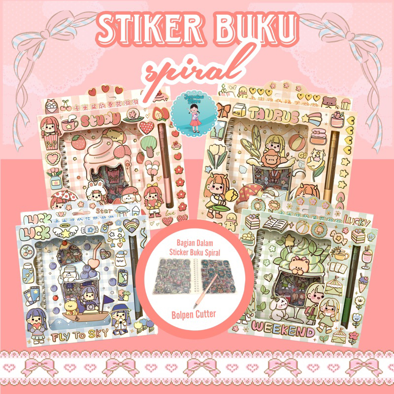 Jual Stiker Buku spiral diy craft/imut fancy elegan atk stiker imut ...