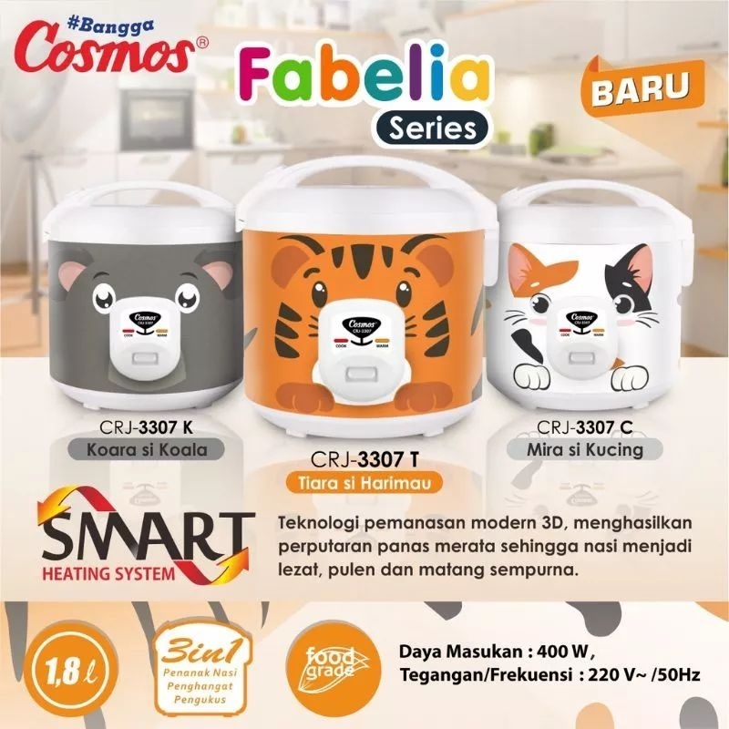 Jual Rice cooker COSMOS karakter 1.8Liter Magic com penanak nasi CRJ-3307 | Shopee Indonesia