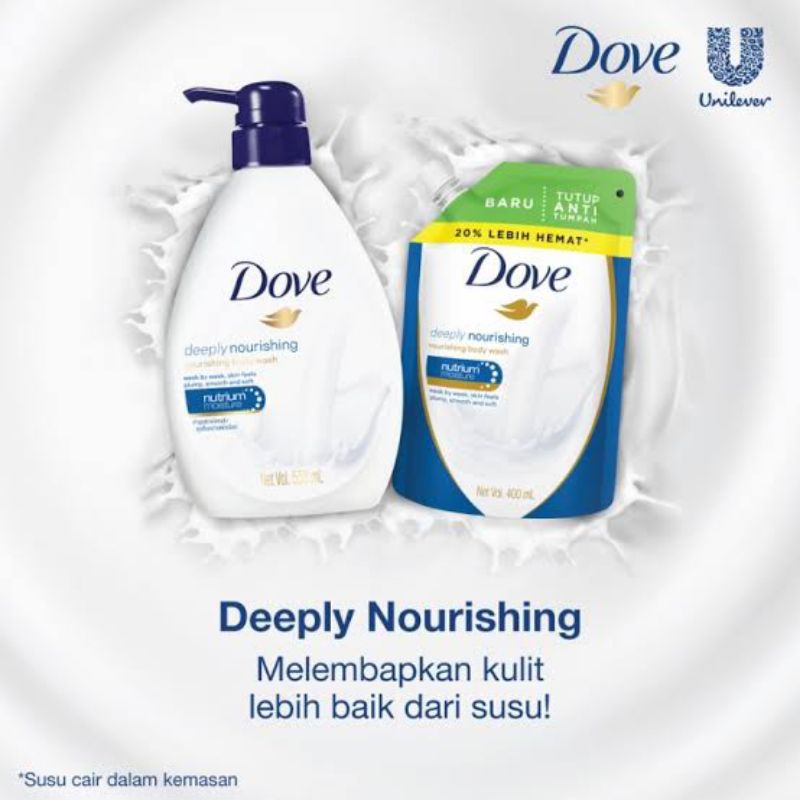 Jual DOVE DEEPLY NOURSHING BODYWASH BOTOL 400ml & 550ml botol | Shopee ...