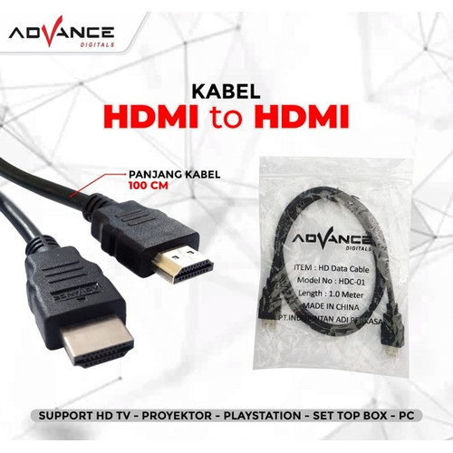 Jual kabel HDMI original advance 100 cm | Shopee Indonesia