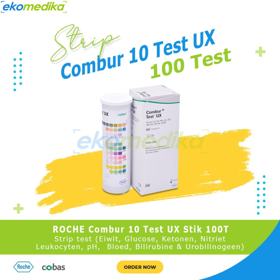 Jual ROCHE Combur 10 Test UX Stik 100T / Combur UX / Urine Strip 10 ...