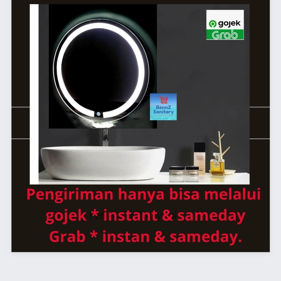 Jual kaca cermin LED touch screen bulat diameter 60 cm | Shopee Indonesia