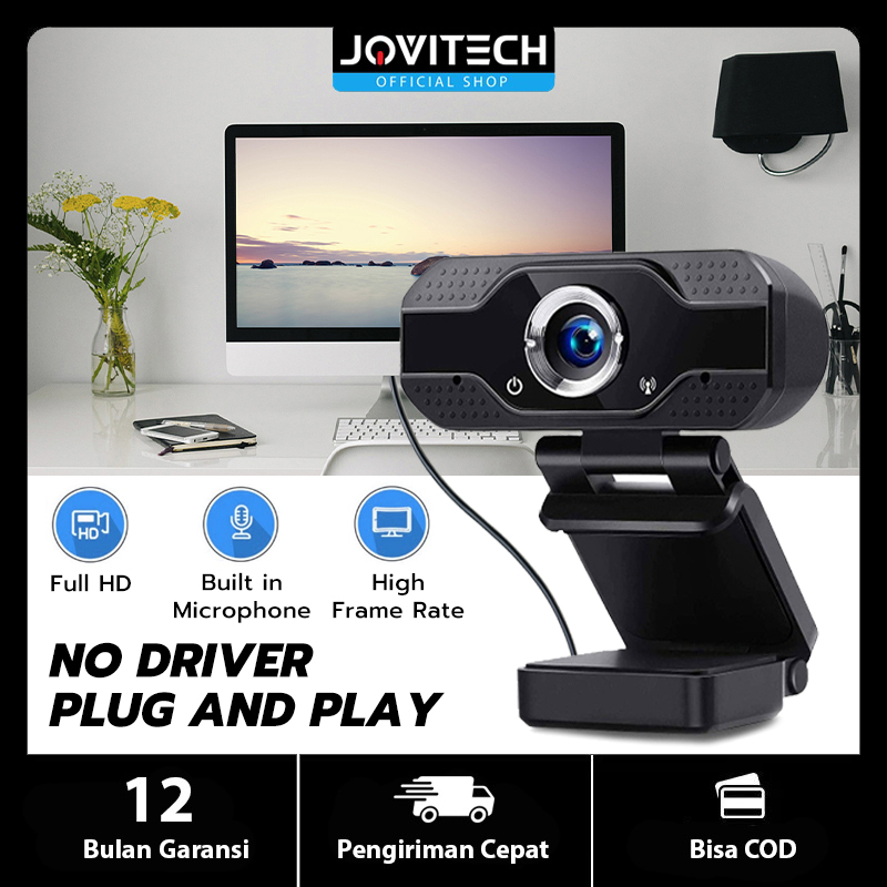 Jual Jovitech Full HD Webcam 1080P With Microphone USB Plug Web Cam For ...