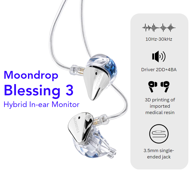 Jual Moondrop Blessing 3 Blessing3 Blessing-3 Hybrid In-Ear Monitor 2DD + 4BA | Shopee Indonesia