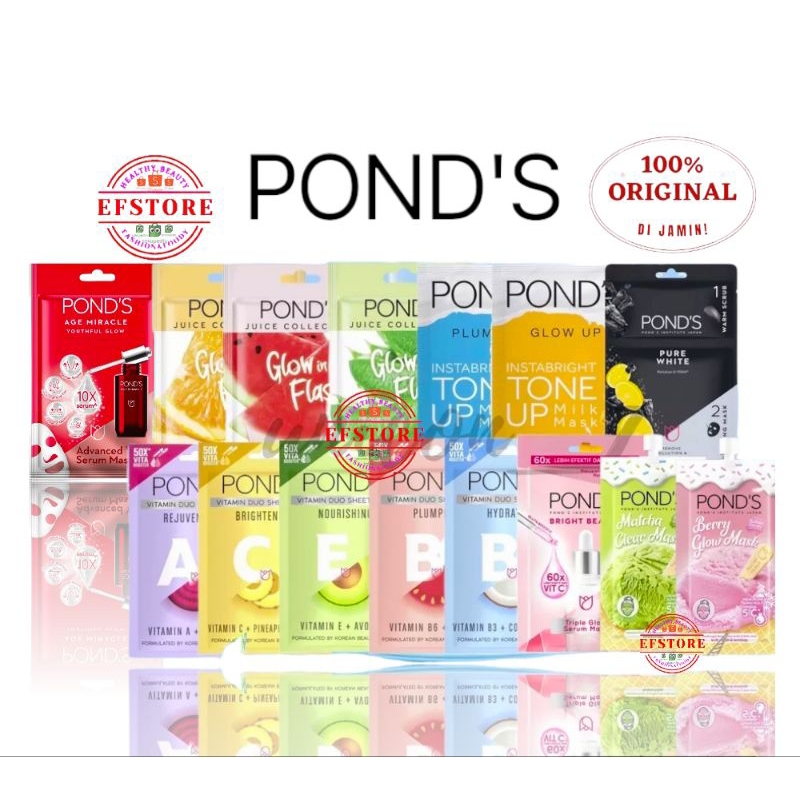 Jual PONDS Sheet Mask Series Bright Beauty | Age Miracle | Vitamins Duo ...
