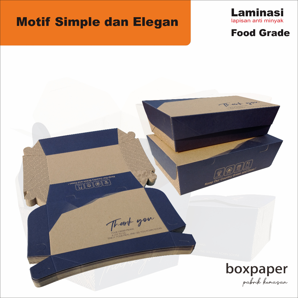 Jual Paper Lunch Box ( size M isi 100pcs ) Kraft Laminasi Kotak Makan ...