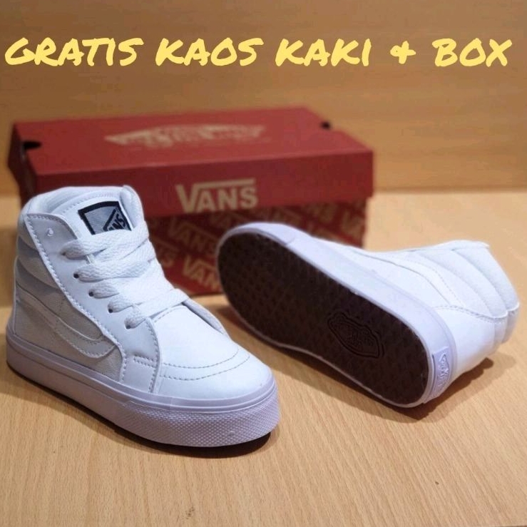 Jual Terbaru|| Sepatu Vans Anak Old Skool Putih Tinggi Tali Sepatu Anak ...