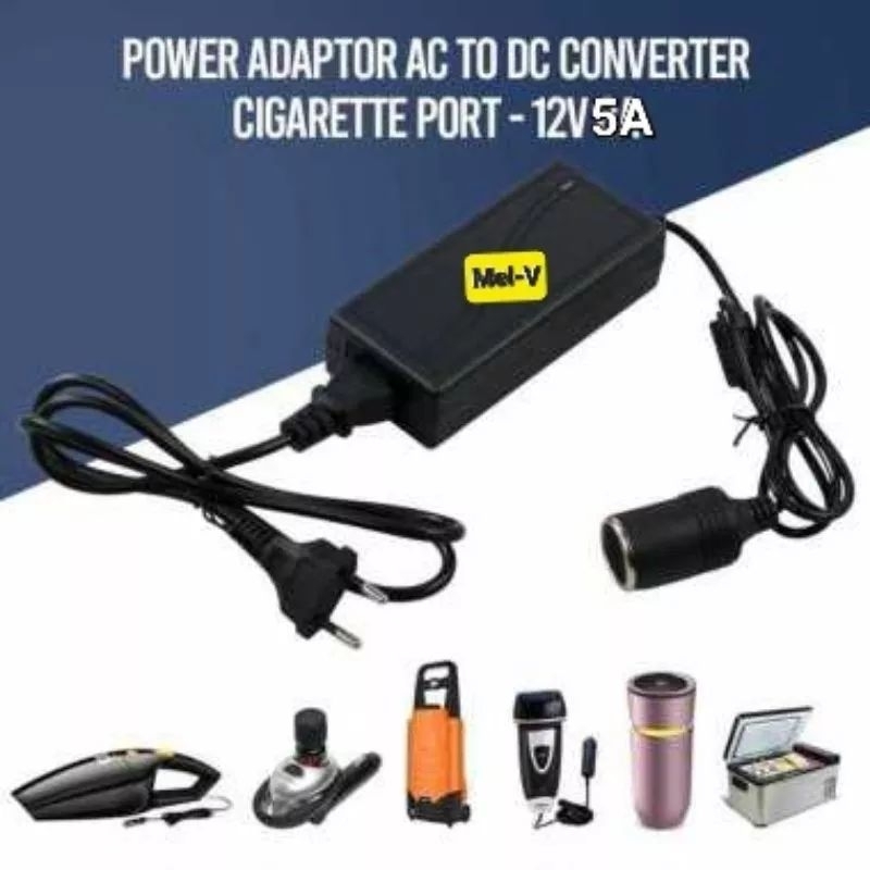 Jual Adaptor Charger Mobil Ac To Dc 5A 60watt Adapter lighter Car Mobil ...