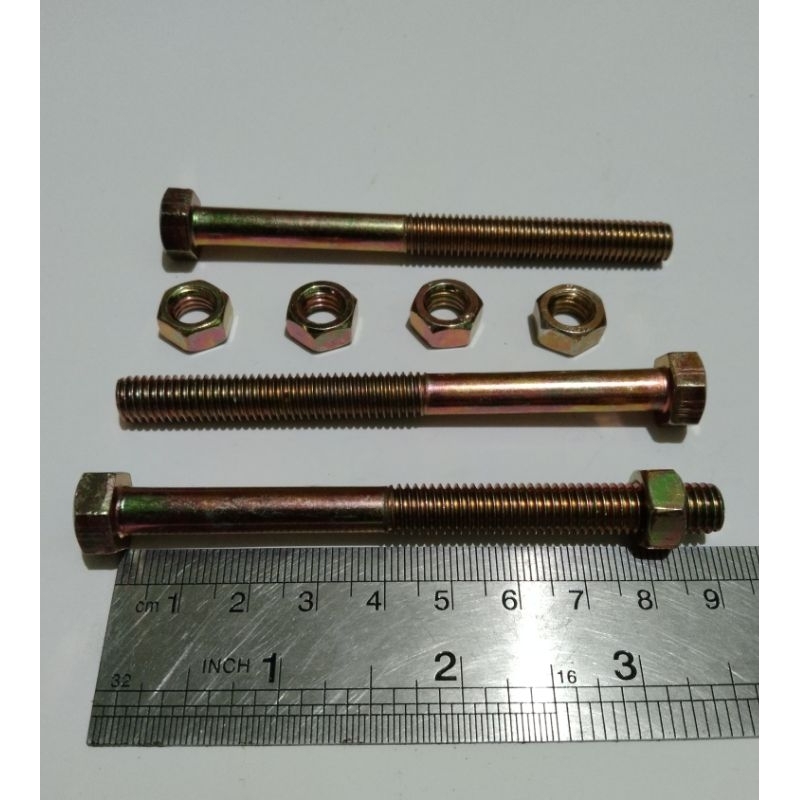 Jual Baut mur kuning BMK HEX M8 x 90 mm ( kunci 12 ) | Shopee Indonesia