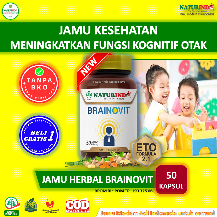 Jual Herbal NATURINDO BRAINOVIT Obat Vitamin Otak Anak & Dewasa 100% ...