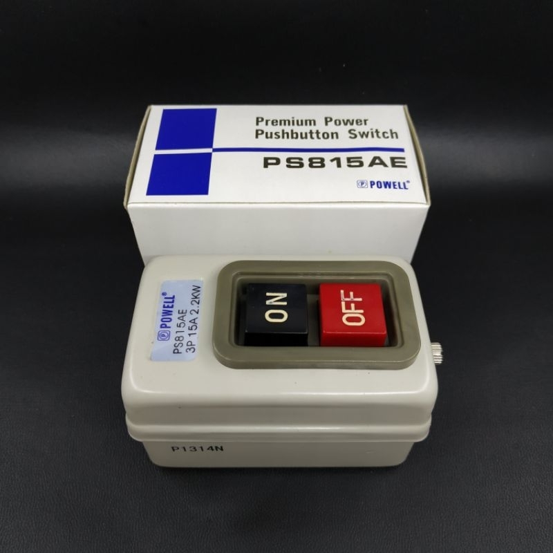 Jual Push Button On Off Powell PS815AE 3P 15A 2.2kw 500V Saklar Mesin ...