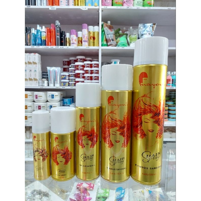 Jual Mayon Hairspray Rambut khusus Sanggul 75ml/150ml/250ml/350ml/450ml ...