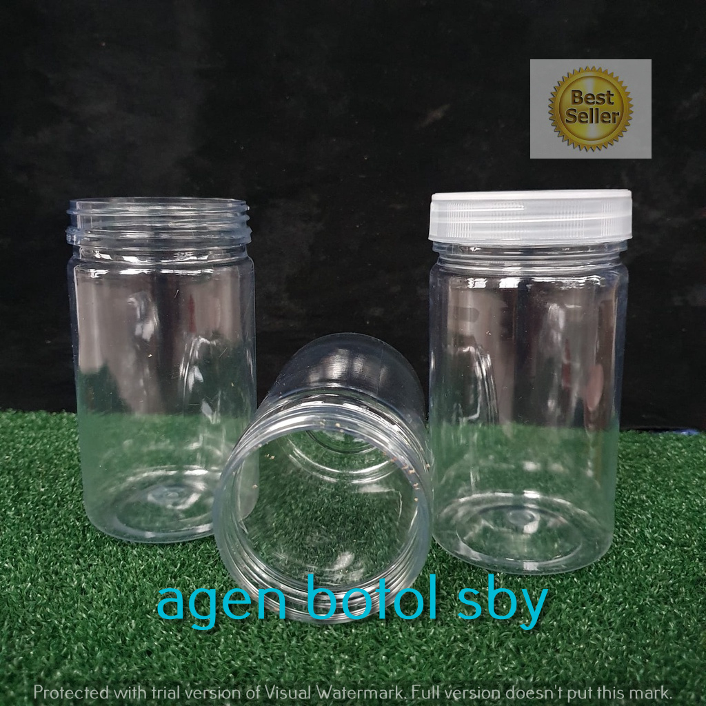 Jual Toples plastik /JAR candy 300 ml Bulat Tinggi Tutup Natural ...