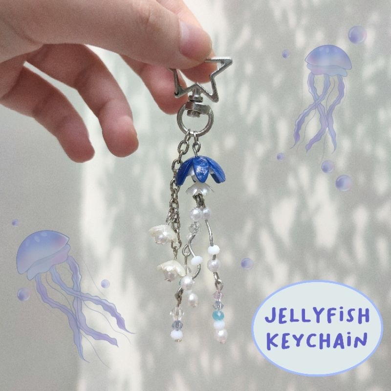 Jual Jellyfish Beaded Keychain Trinkets Gantungan Kunci Ganci ...