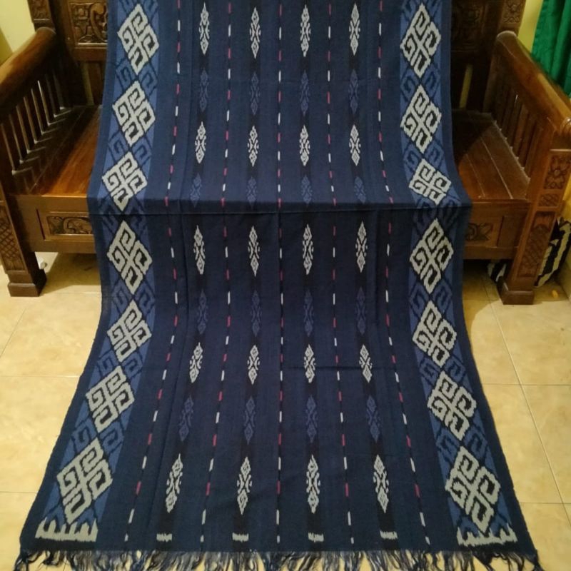 Jual Kain Tenun Blanket Tenun Troso Kain Tenun Jepara Kain Tenun Etnik Toraja Biru Navy | Shopee ...