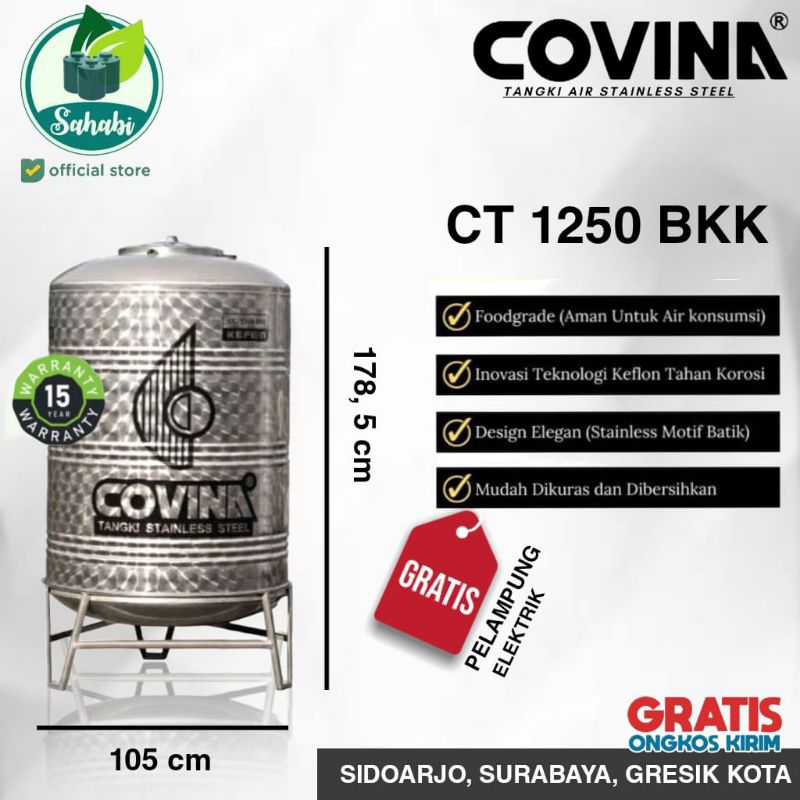 Jual Tandon Air / Toren Air / Tangki Air Stainless COVINA 1250 BKK ...
