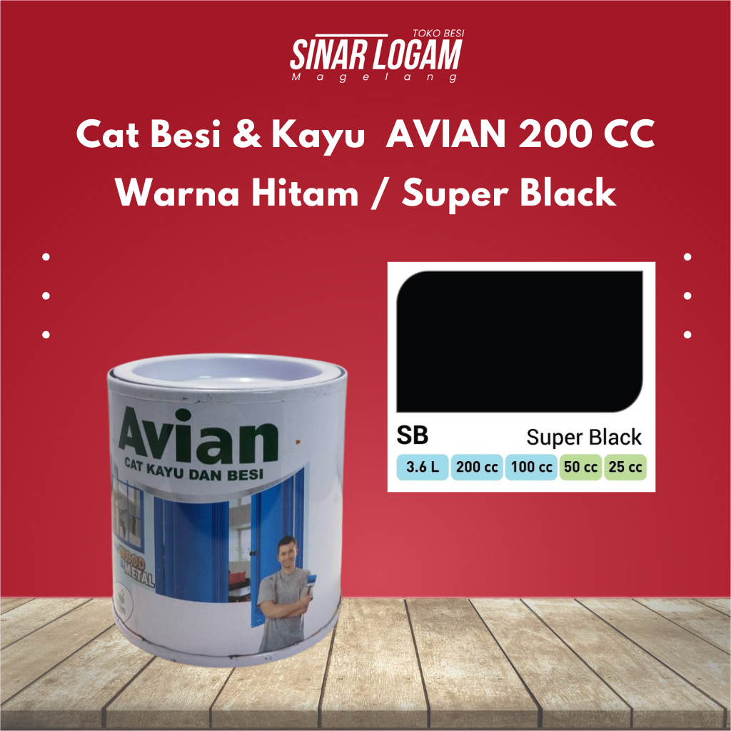Jual Cat BESI KAYU AVIAN 200 CC WARNA HITAM / SUPER BLACK | Shopee ...
