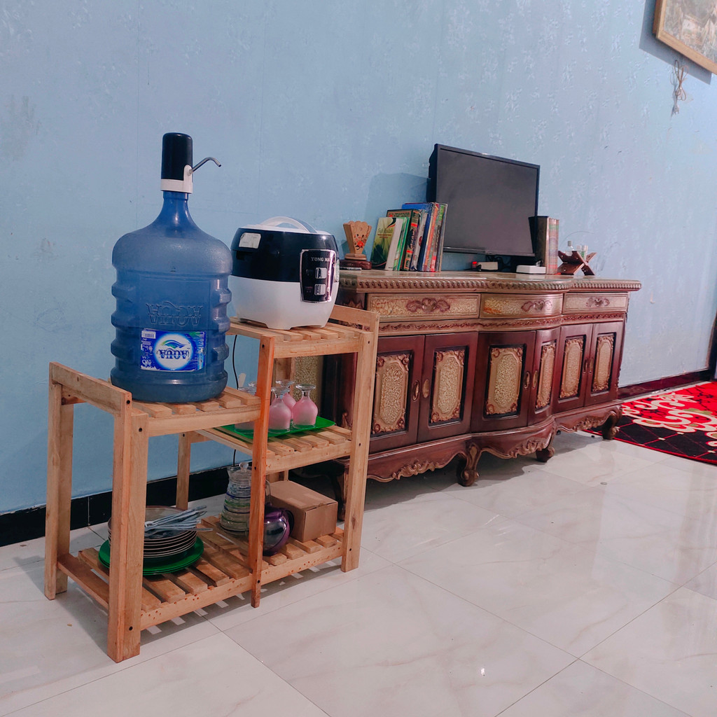 Jual Rak Dispenser dan Magicom Meja Galon Kayu 3 in 1 Serbaguna ...