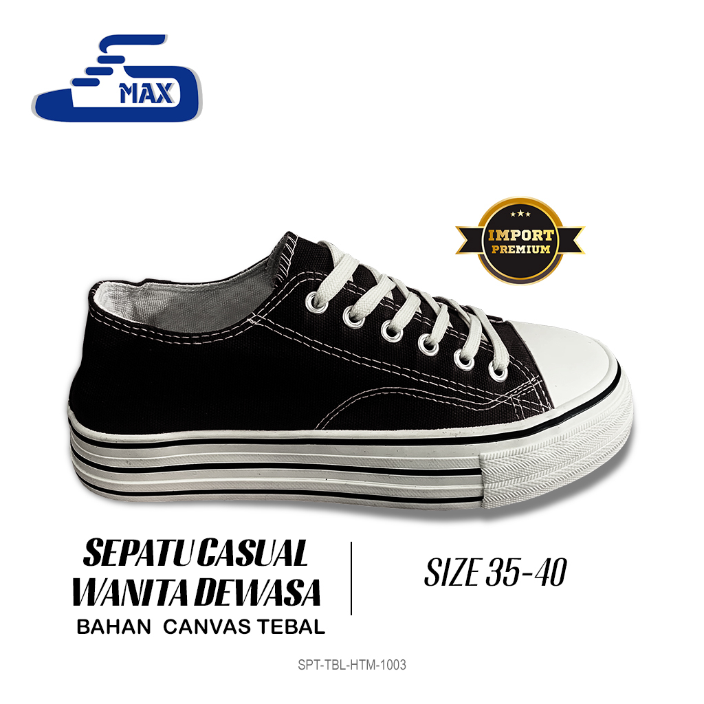 Jual SEPATUMAX Sepatu Casual Wanita Import Canvas Tebal Size 35-40 ...